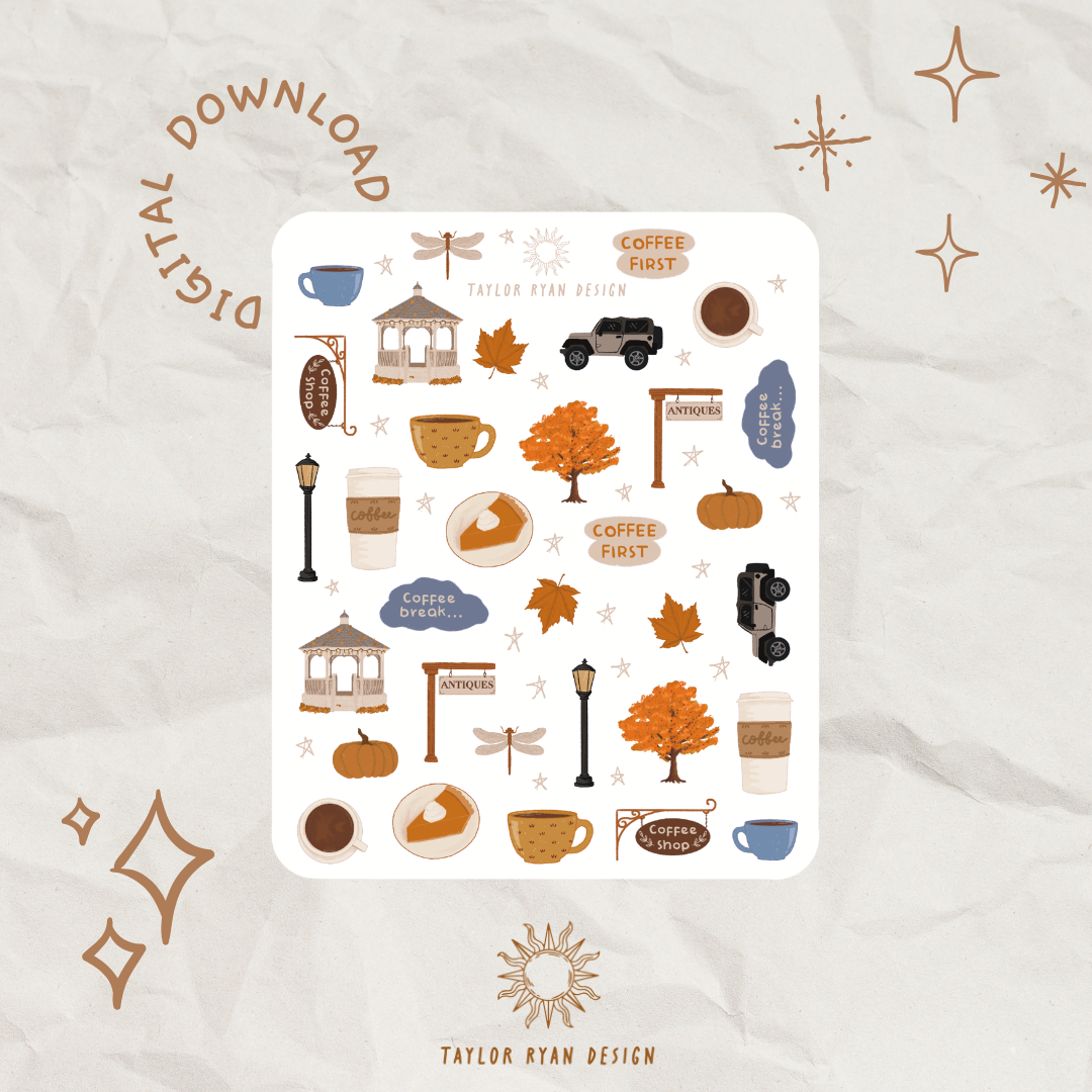 *PRINTABLE* Small Town Minis Sticker Sheet – Taylor Ryan Design