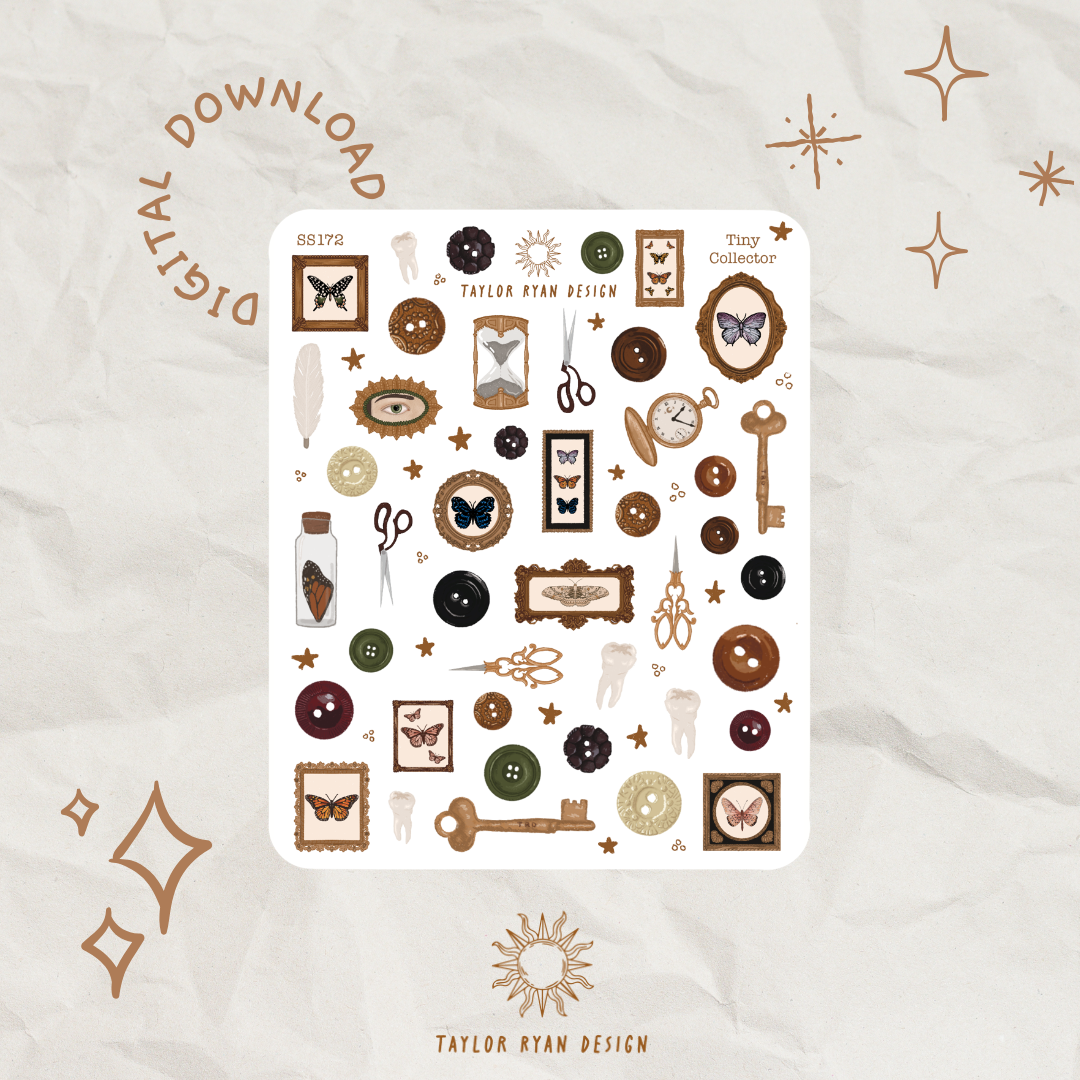 *PRINTABLE* Tiny Collector Sticker Sheet – Taylor Ryan Design
